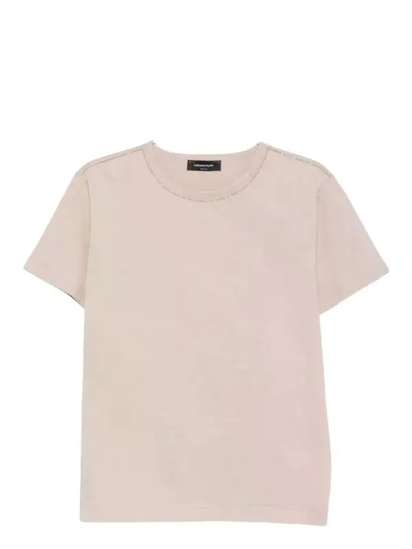 Fabiana Filippi Monili-trim Cotton T-shirt - Neutrals