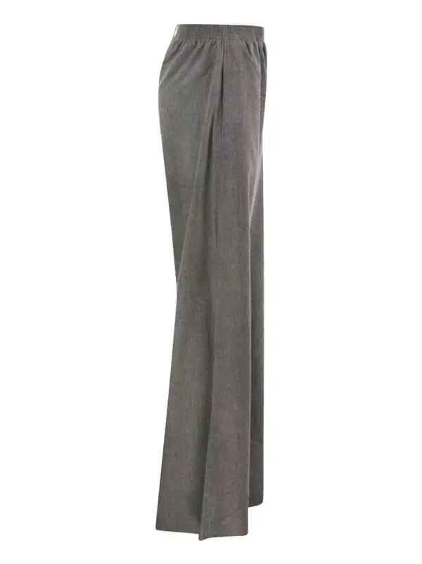 Fabiana Filippi Elasticated-waistband Wide-leg Trousers - Grey