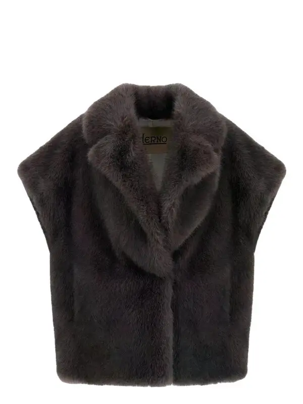Herno Lapel-collar Faux-fur Vest - Grey