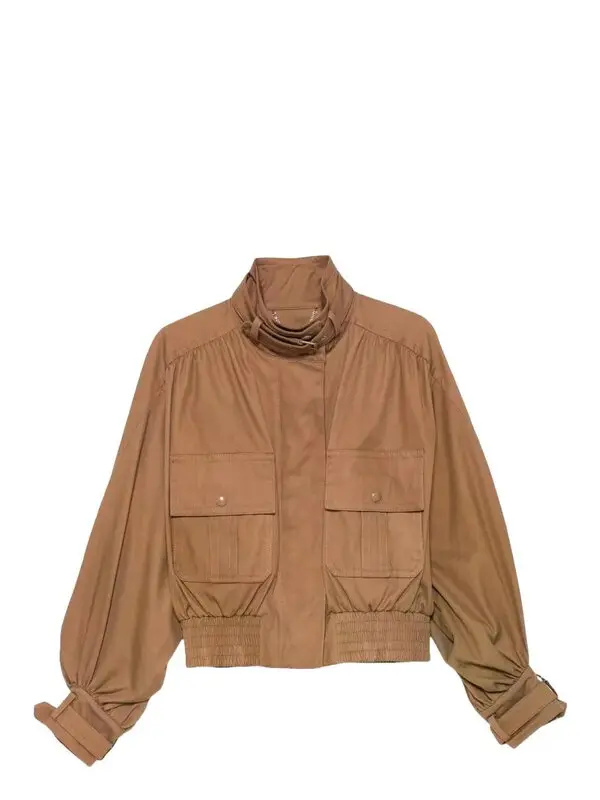 Zimmermann Valiant Drill Buckled-collar Cropped Jacket - Brown