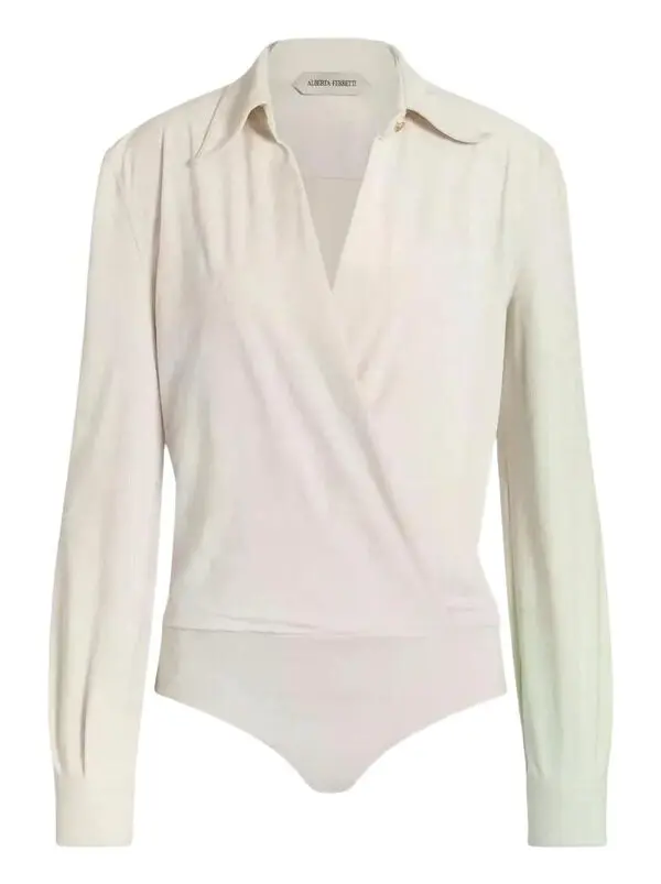 Alberta Ferretti Wrap-style Long-sleeve Body - Neutrals
