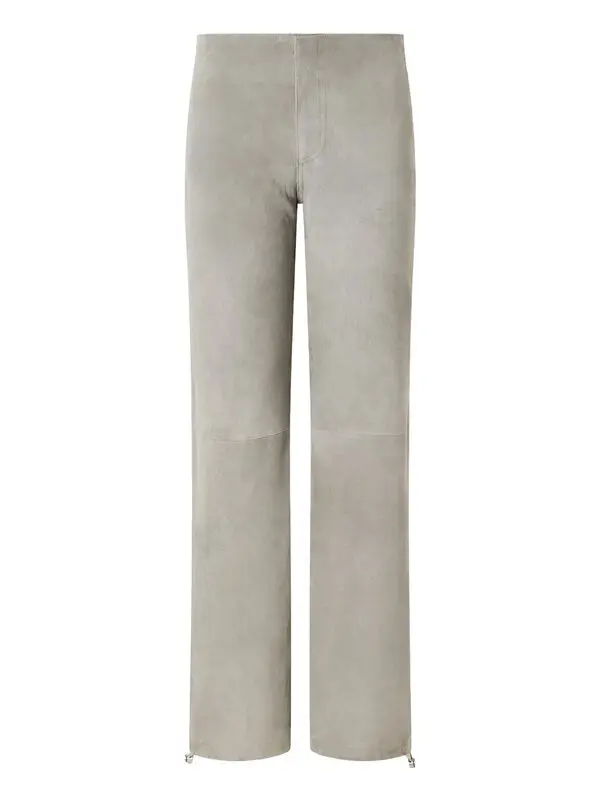 Still Here Sport Jean Paneled Suede Low-rise Straight-leg Pants - Gray