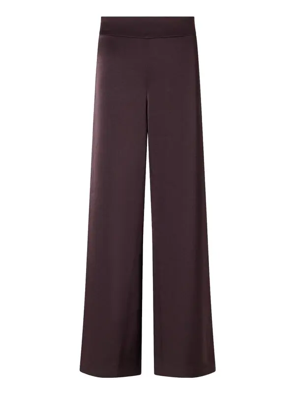 Johanna Ortiz Dark Petals Satin Wide-leg Pants - Brown