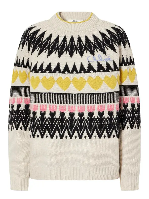 Chloé Fair Isle Wool Sweater - Multi