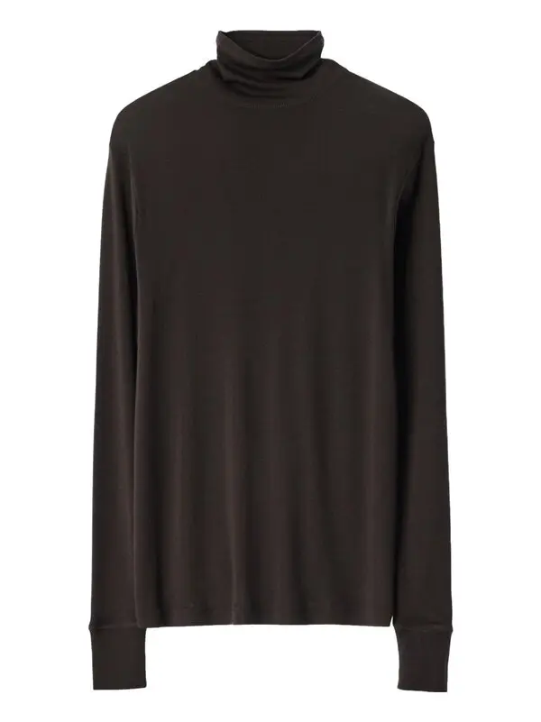 LEMAIRE Fine Knit Turtleneck Sweater - Ebony