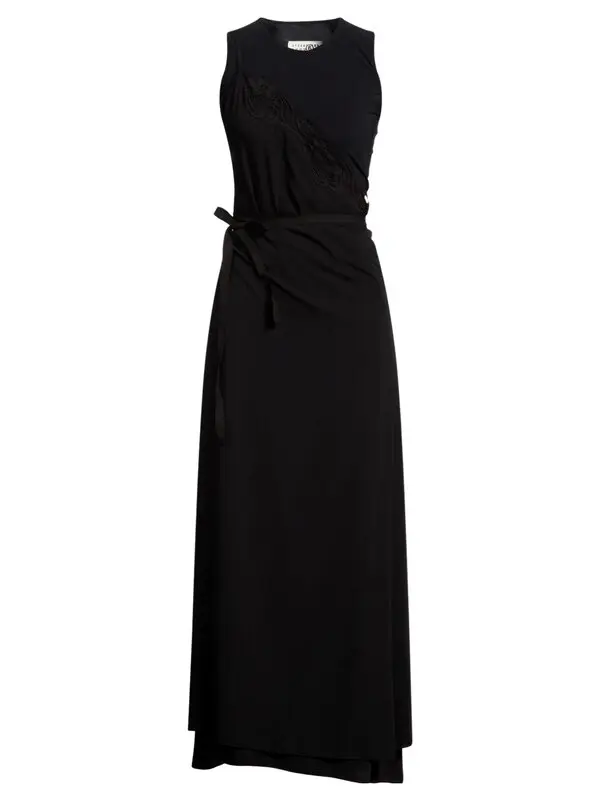 MAISON MARGIELA Sleeveless Lace-paneled Dress - Black