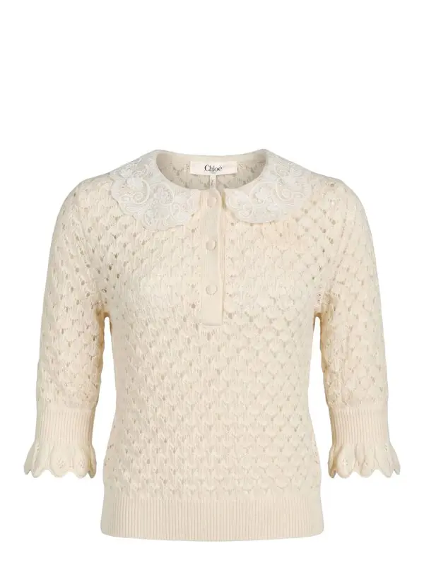 Chloé Minimalist Solid-color Crocheted Top - Camel