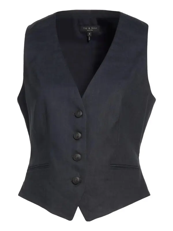 Rag & Bone Solid-color Stretch Waistcoat - Blue