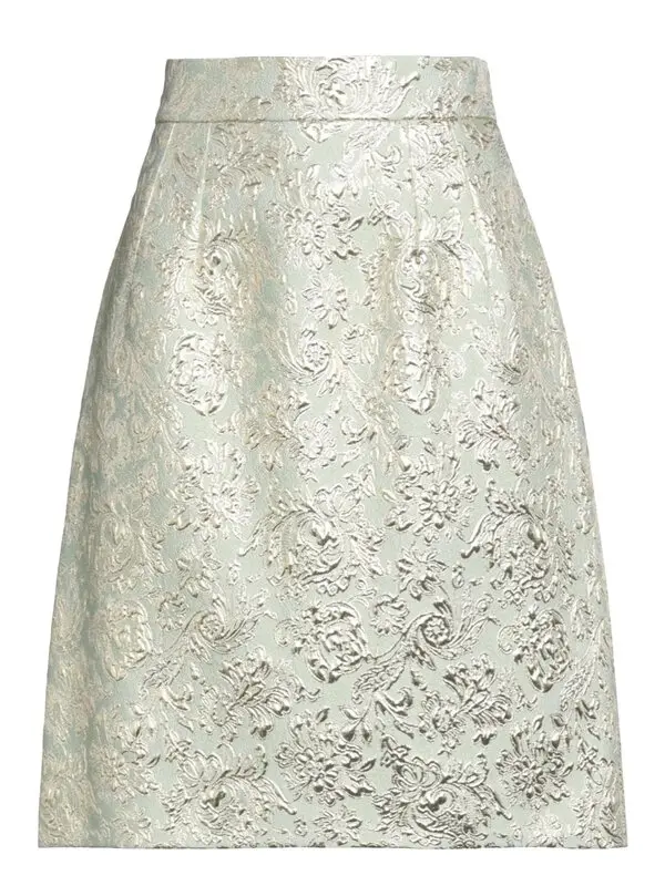 Dolce & Gabbana Two-tone Metallic Finish A-line Skirt - Green
