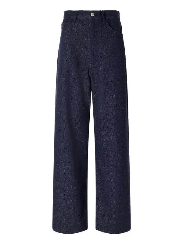 Auralee Casual Trousers With Belt Loops - Deep Navy Blue