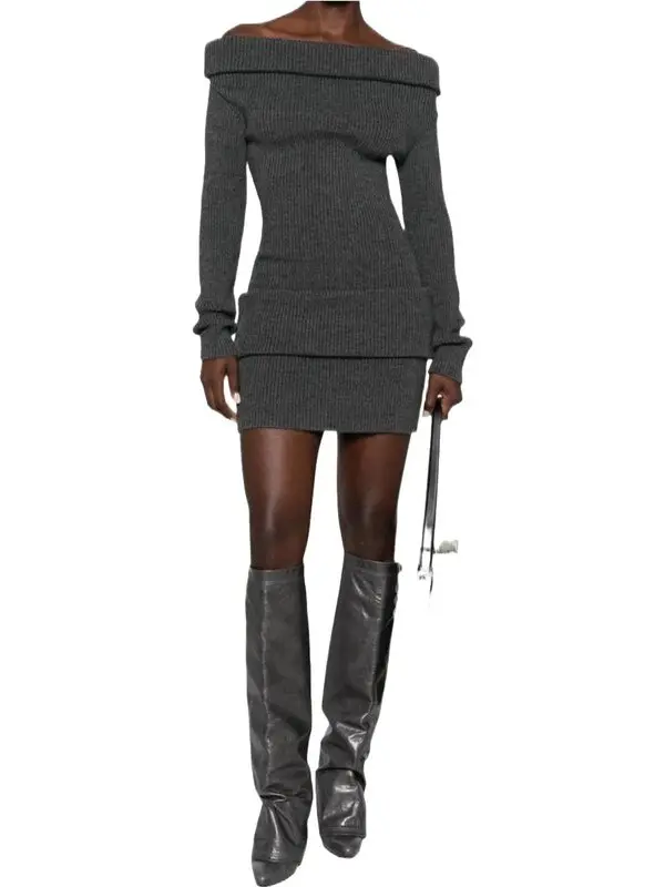 JEAN PAUL GAULTIER Off-the-shoulder Knit Dress - Black