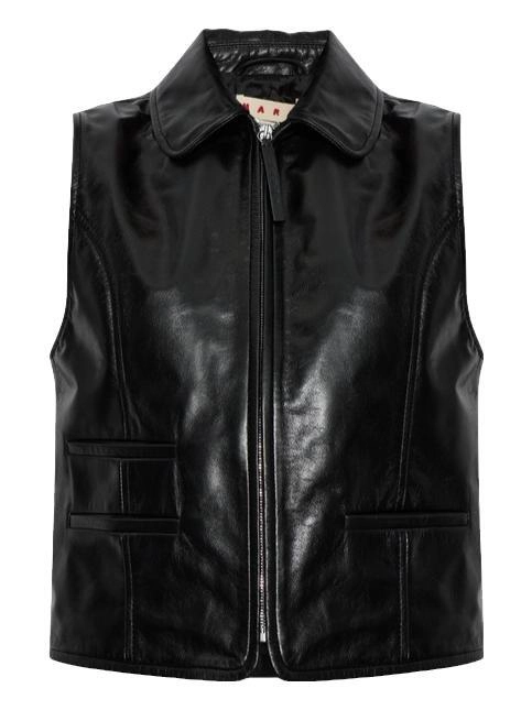 Marni Leather Zip-front Vest - No