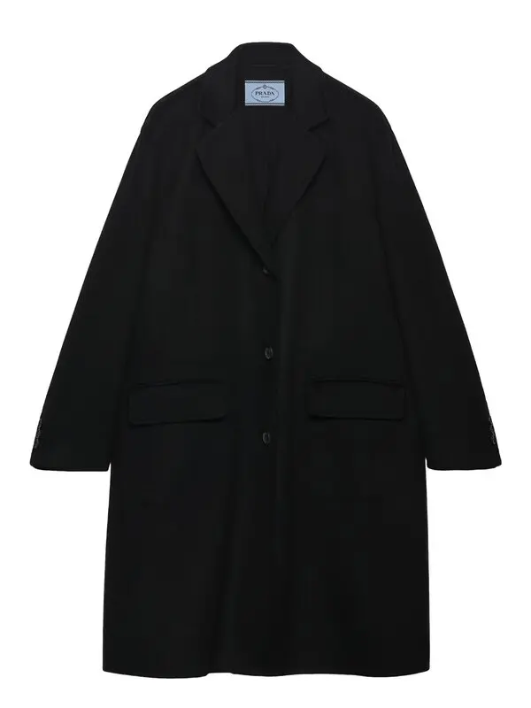 Prada Button-up Long Coat - Black