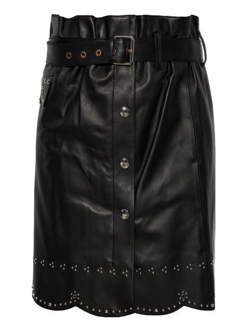 Marni Studded Belted Leather Skirt - No
