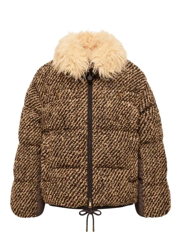 Moncler Dynamique Textured Down Jacket - Brown