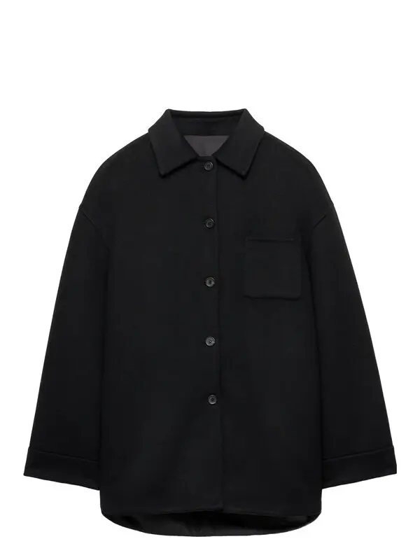 Prada Reversible Double Cashwool And Re-nylon Caban Jacket - Ebony