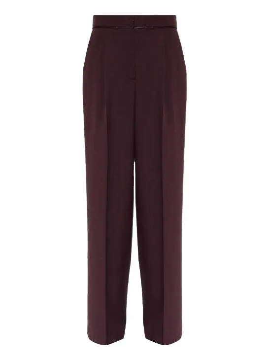 FORTE_FORTE Pleated Dress Trousers - Wine Red
