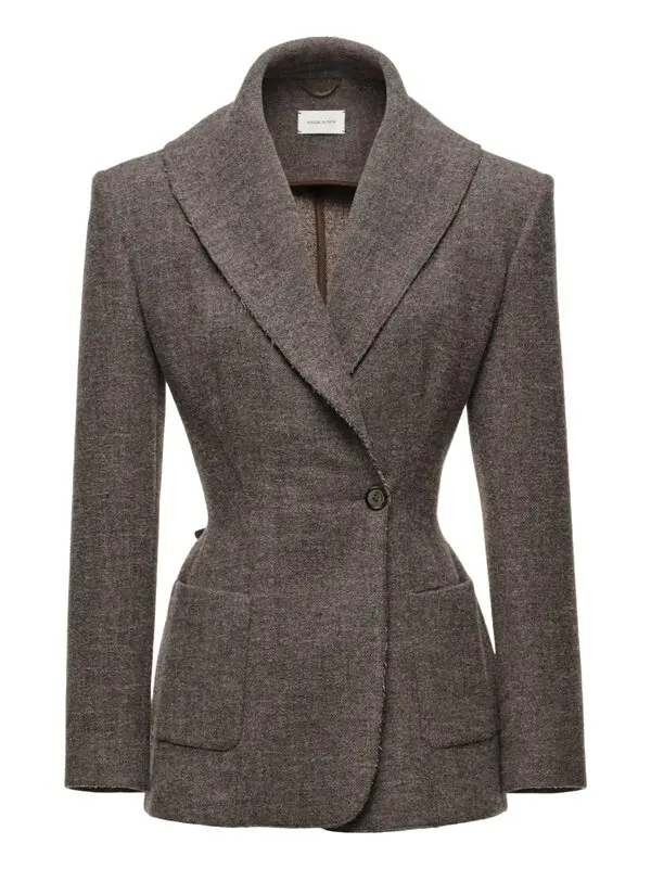 Magda Butrym Double-breasted Shawl-collar Blazer - Grey
