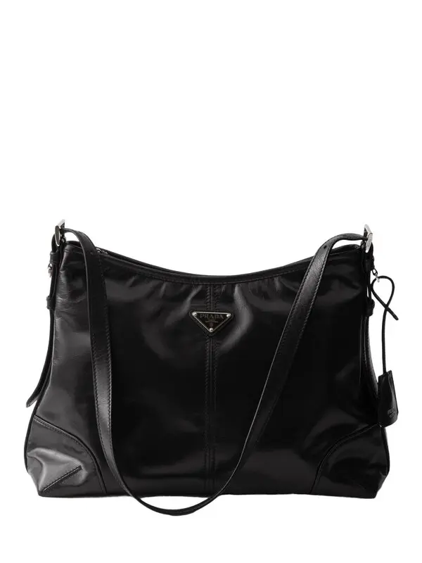 Prada Aimèe Large Leather Shoulder Bag - Black
