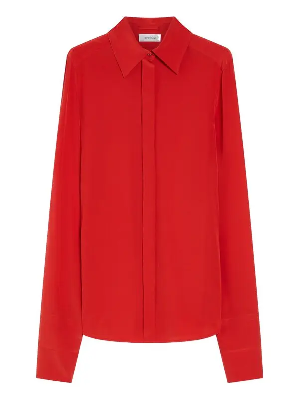 Sportmax Gemona Long-sleeved Crepe Shirt - Red