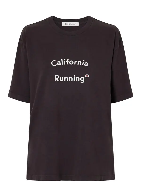 DISTRICT VISION California Printed Cotton-jersey T-shirt - Brown