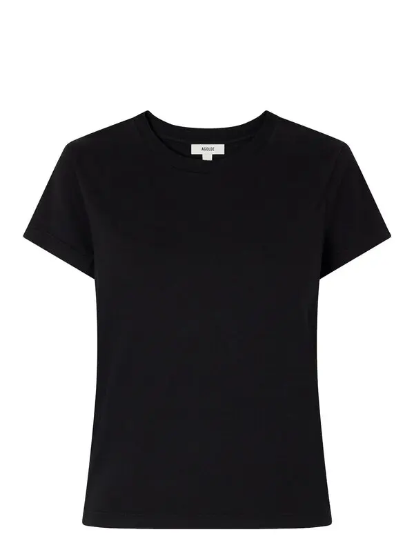 AGOLDE Long Line Adine Organic Cotton-jersey T-shirt - Black