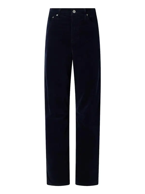 Citizens Of Humanity Miro Long Cotton-corduroy Mid-rise Barrel-leg Pants - Blue