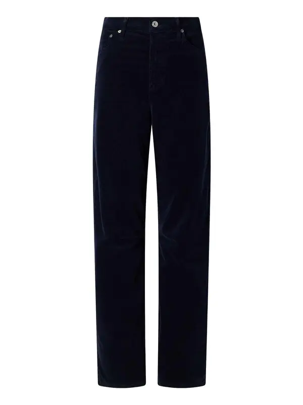 Citizens Of Humanity Miro Long Cotton-corduroy Mid-rise Barrel-leg Pants - Navy