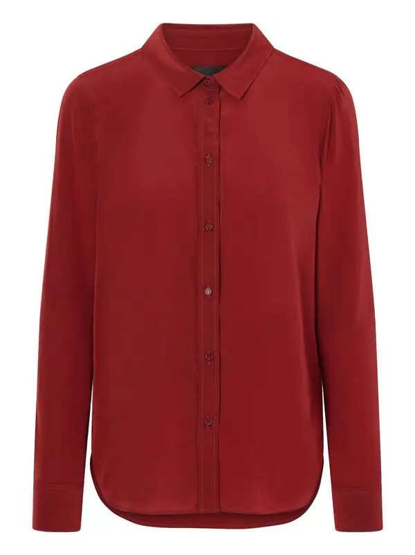 NILI LOTAN Gaia Silk-crepe De Chine Shirt - Red