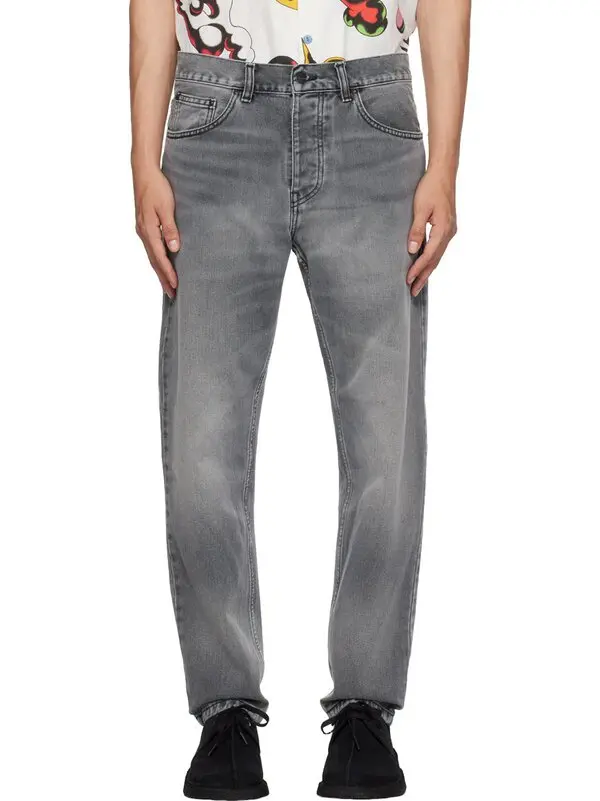 Carhartt Work In Progress Dark-wash Straight-leg Jeans - Gray