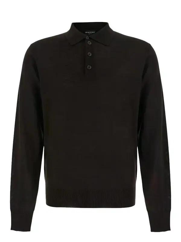 Emporio Armani Long-sleeve Polo Shirt - Brown