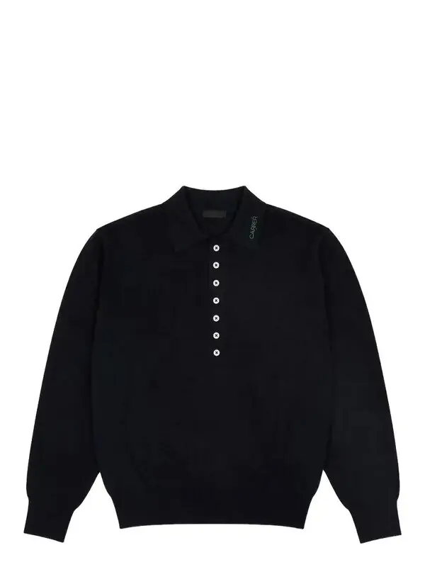 CARRER Milton Long-sleeve Polo Shirt - Black