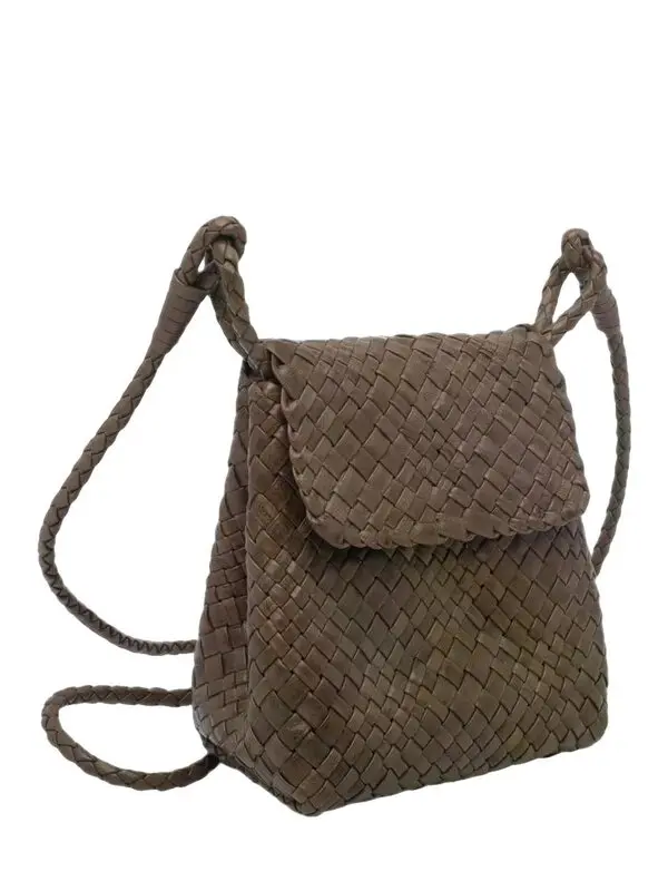 IBELIV Romance Woven Leather Shoulder Bag - Brown