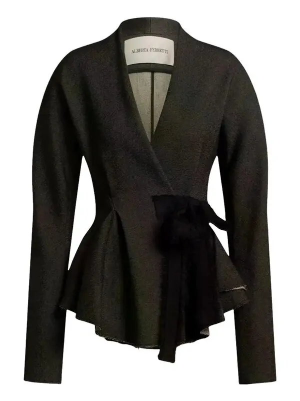 Alberta Ferretti Peplum Wrap Jacket - Grey