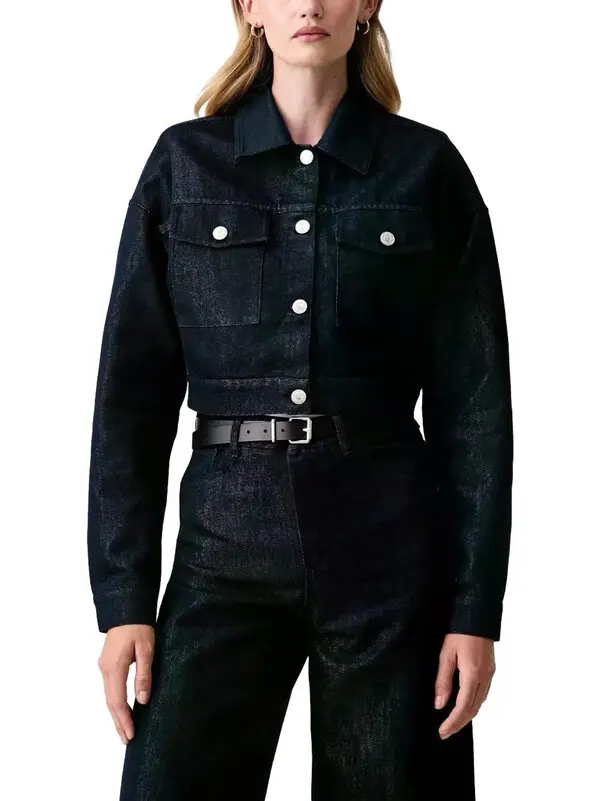 FRACOMINA Cropped Denim Jacket - Blue