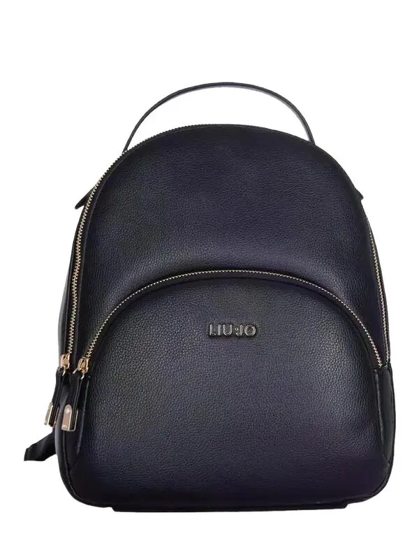 Liu Jo Grained-effect Logo-plaque Backpack - Black