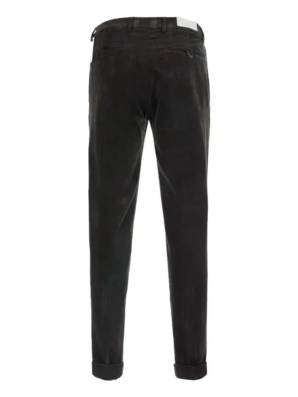 MICHAEL COAL Pleated Corduroy Trousers - Brown