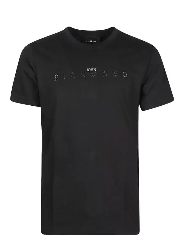 John Richmond Rhinestone-embellished Logo-print T-shirt - Black