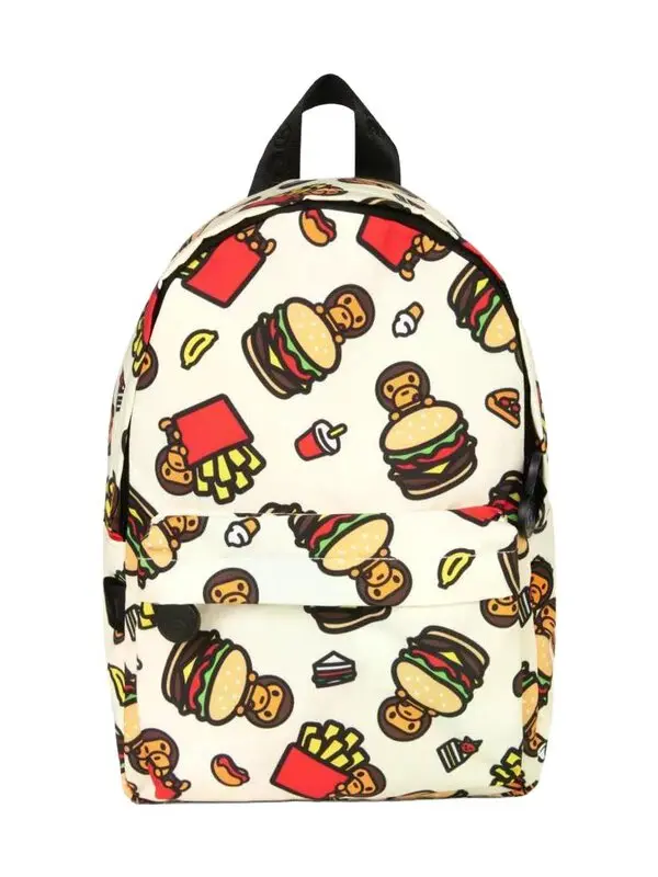 A BATHING APE Baby Milo Graphic-print Backpack - Neutrals