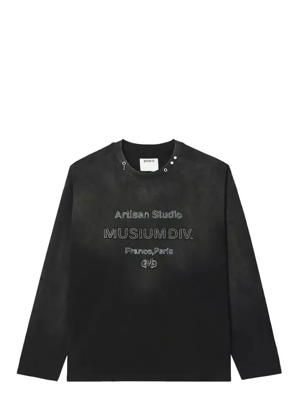MUSIUM DIV. Faded Logo-embroidered T-shirt - Black