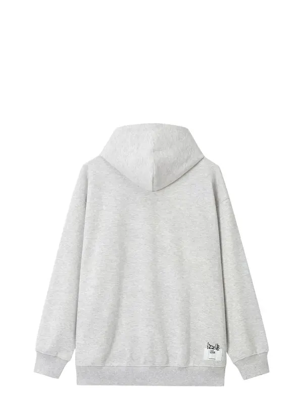 Izzue Slogan-print Zip-up Hoodie - Grey