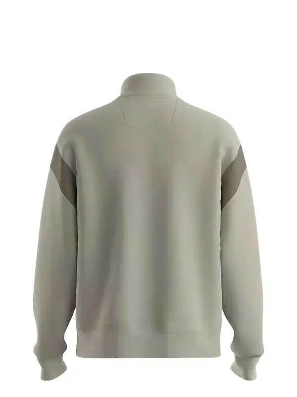 BOSS Zippered Cotton-blend Sweatshirt With Contrast Inserts - Neutrals