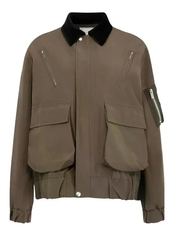 Sacai Grosgrain-bonded Blouson Jacket - Brown