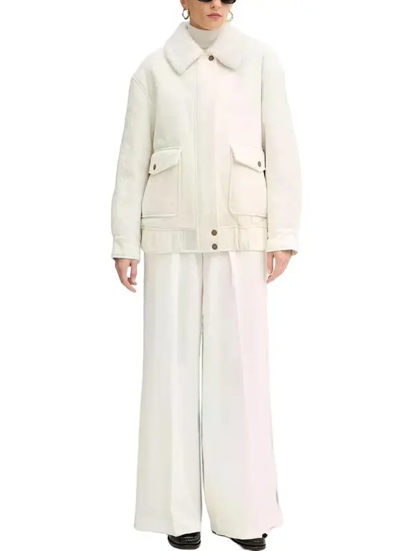 ERMANNO FIRENZE Embroidered Corduroy Jacket - Neutrals