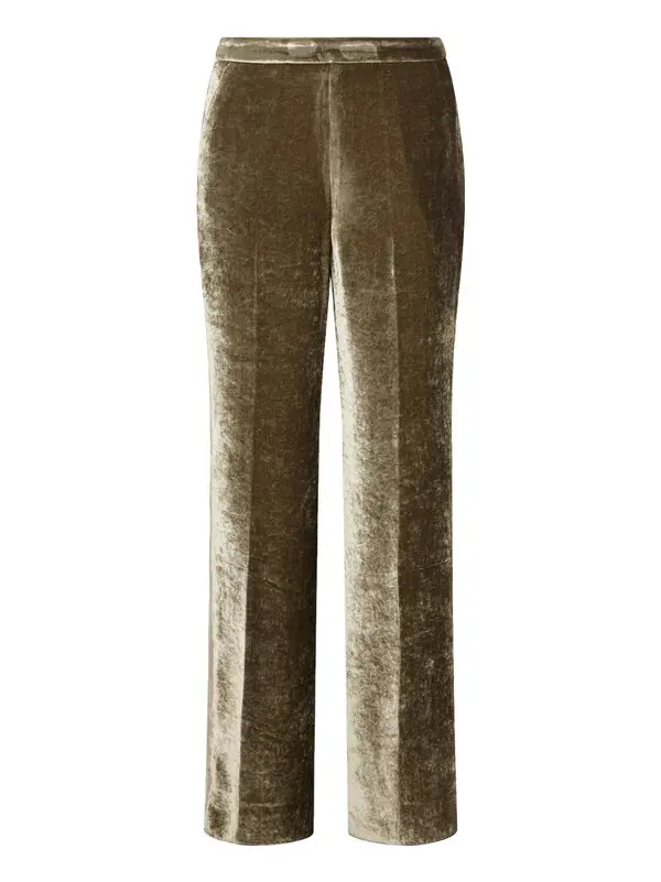 Etro Velvet Straight-leg Pants - Green