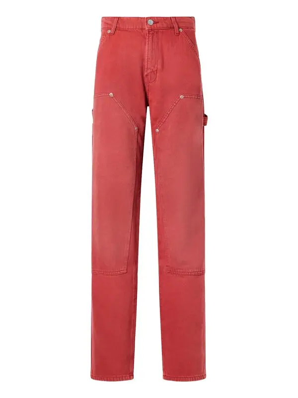 Guest In Residence Workday Mid-rise Wide-leg Jeans - Red