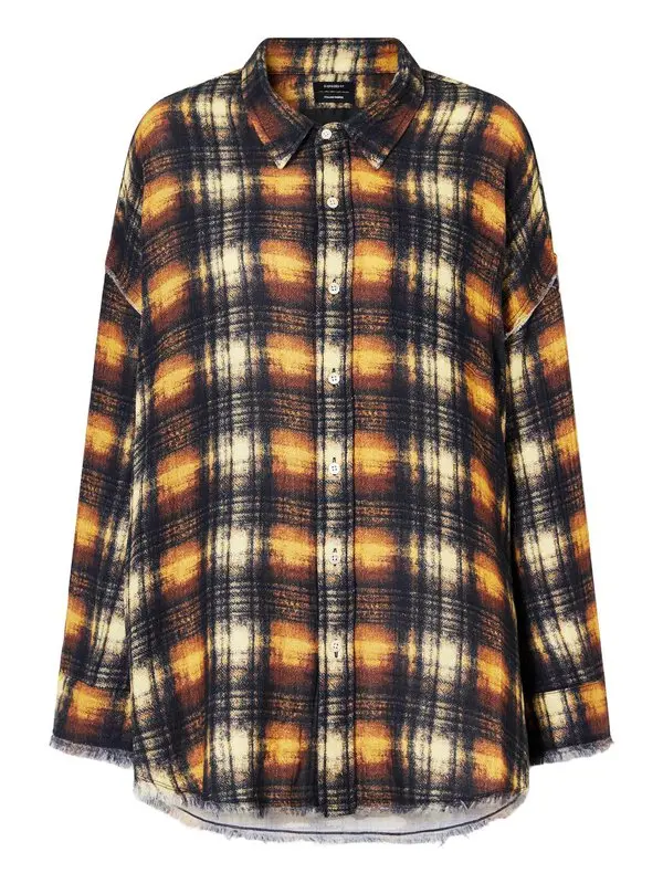 R13 Frayed Cotton-flannel Shirt - Multi
