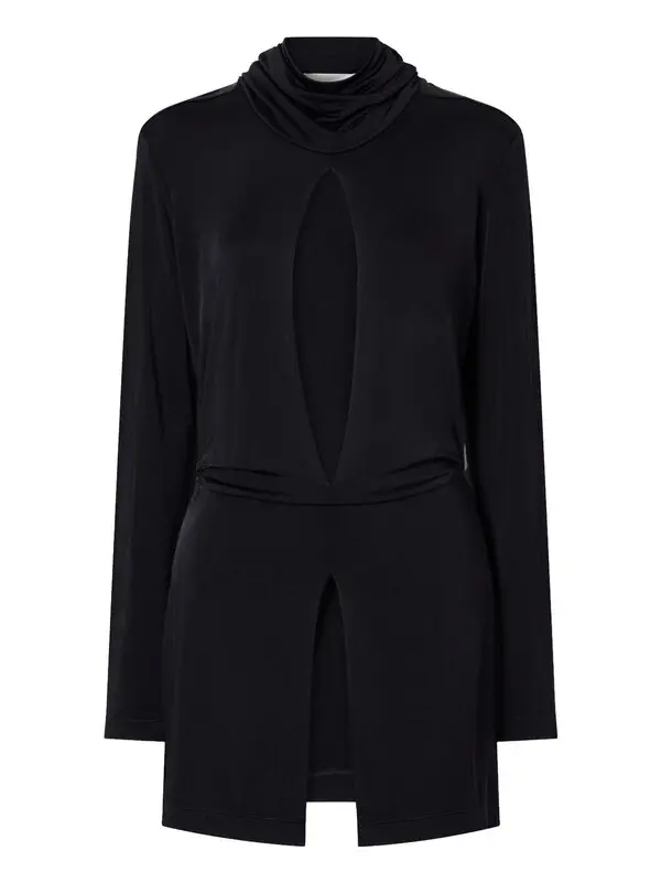 Tove Gitta Cut-out Jersey Blouse - Black