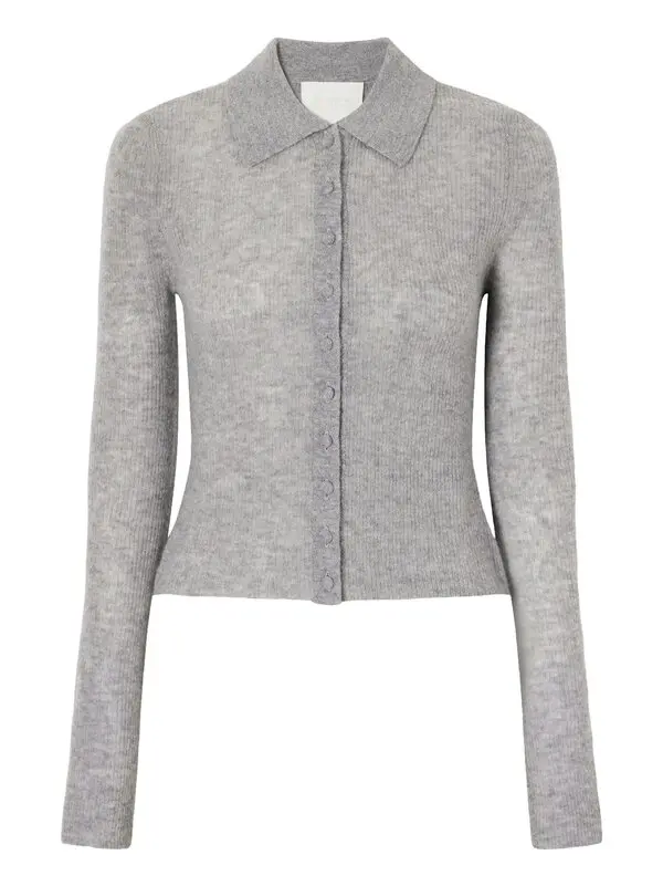 Citizens Of Humanity Paloma Ribbed Cashmere And Wool-blend Cardigan - Gray