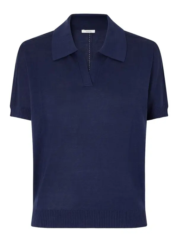 JOSEPH Niata Silk Polo Shirt - Blue
